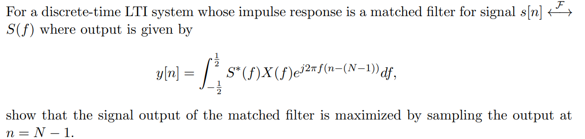 Solved For a discrete-time LTI system whose impulse response | Chegg.com