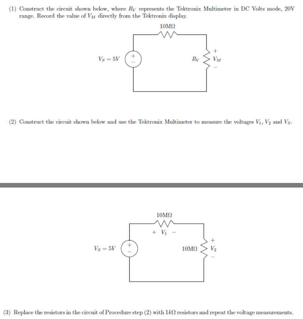 Solved (1) Construct the circuit shown below, where Ry | Chegg.com