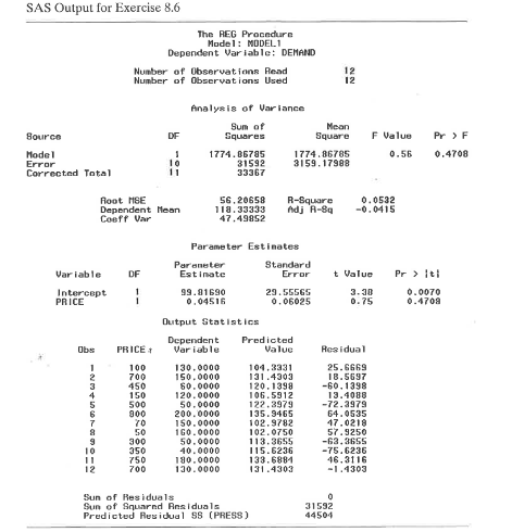 Solved SAS Output for Exercise 8.6 The AEG Procedure Mode 1: | Chegg.com