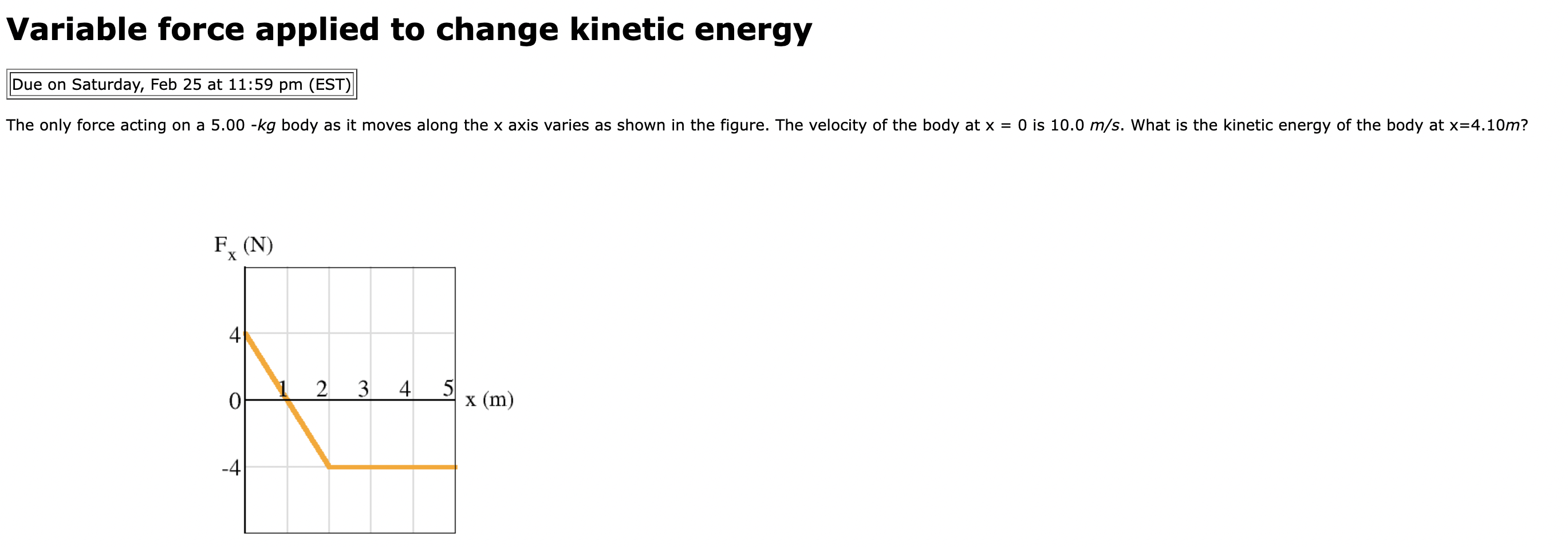 Solved Variable force applied to change kinetic energyGo | Chegg.com