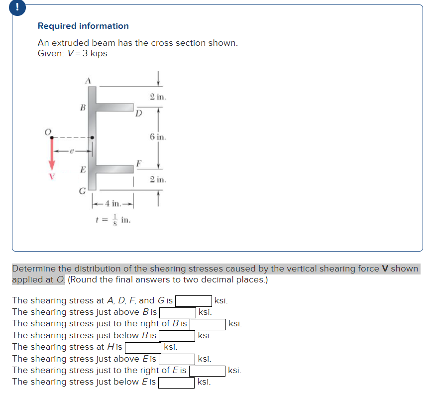 Solved An extruded beam has the cross section shown. Given: | Chegg.com