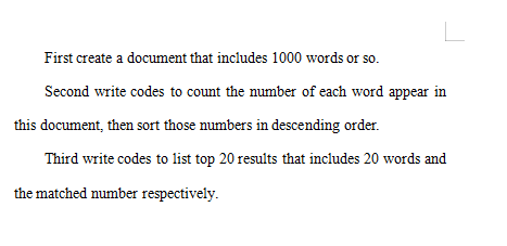 First create a document that includes 1000 words or | Chegg.com