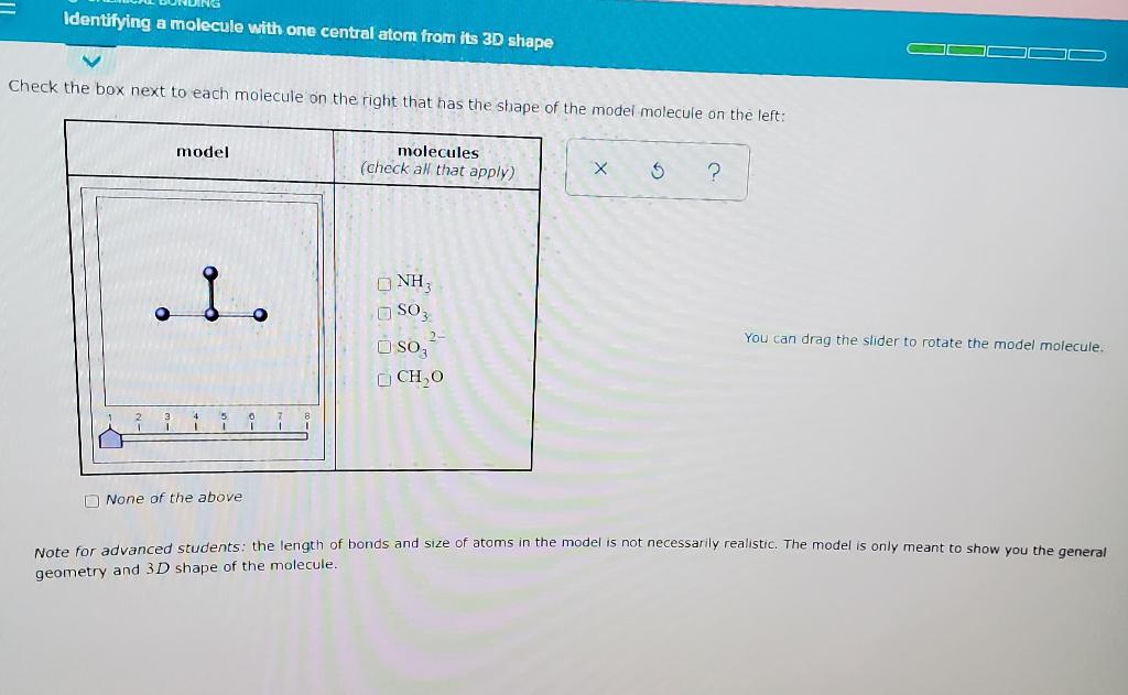 Solved Identifying a molecule with one central atom from its | Chegg.com