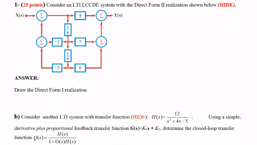 Solved 1- (25 points) Consider an LTI LCCDE system with the | Chegg.com