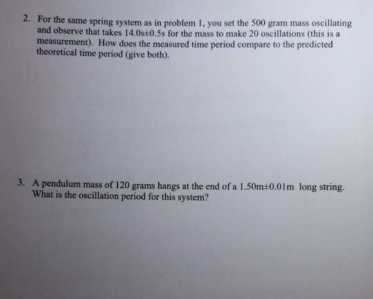 Solved Pre-Lab: Oscillating meter stick and pendulum | Chegg.com