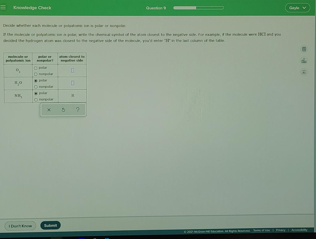 Solved Knowledge Check Question 9 Gayle Decide whether each | Chegg.com