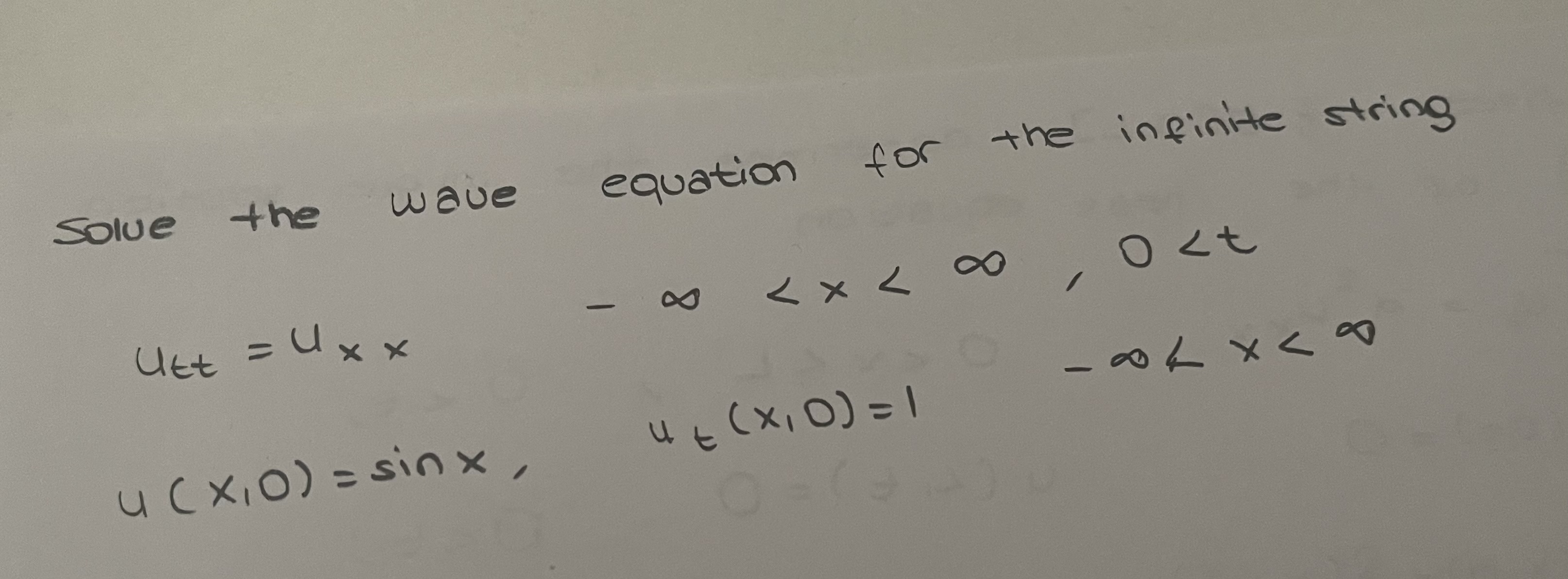 Solved Solve the wave equation for the infinite | Chegg.com