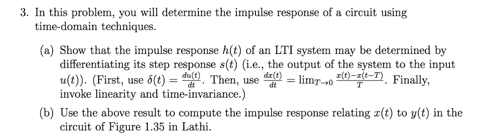 Solved 3. In this problem, you will determine the impulse | Chegg.com