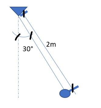 Solved The plumb line of a 2m pendulum describes an arc of a | Chegg.com