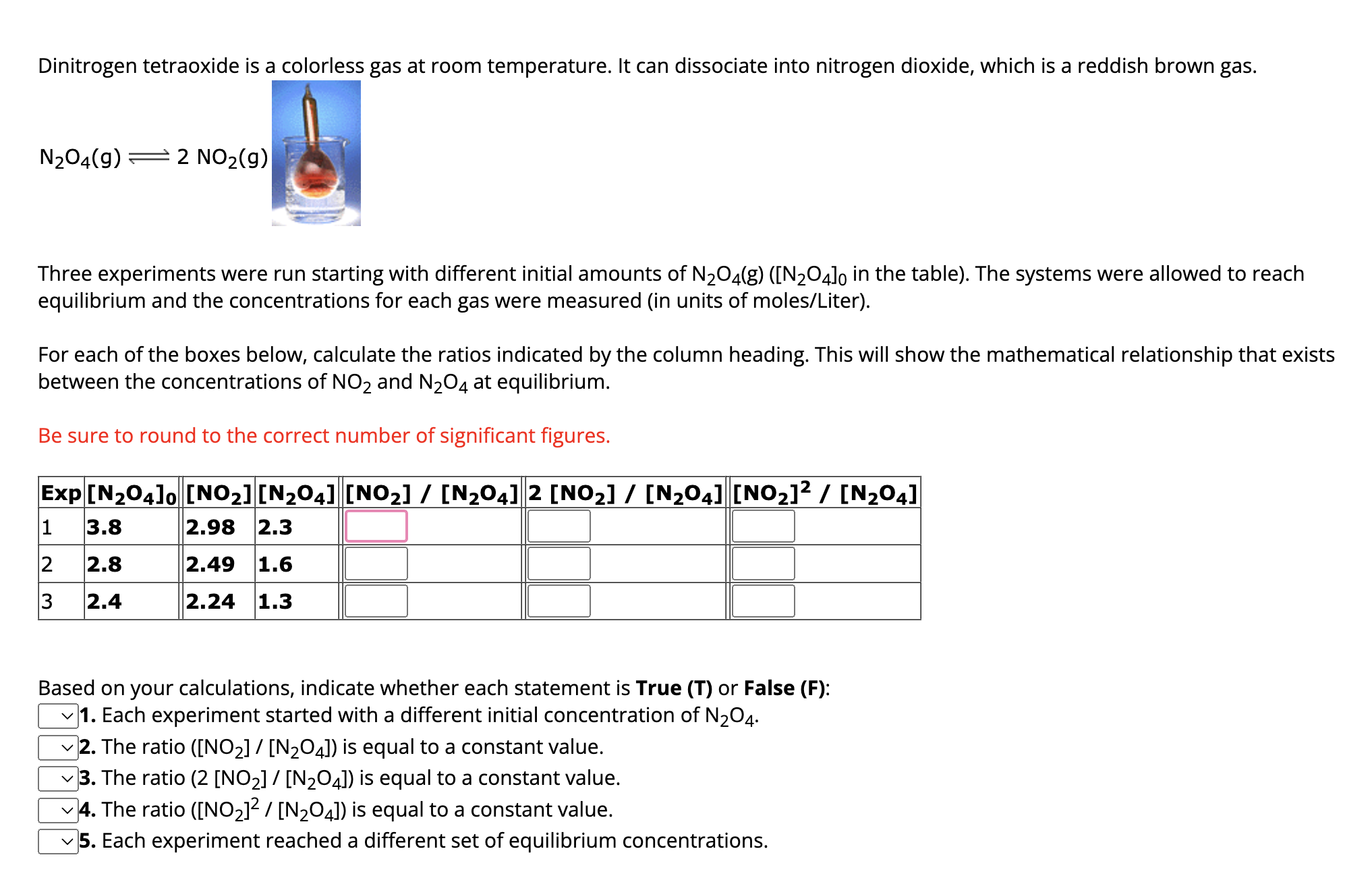 Solved Three experiments were run starting with different | Chegg.com