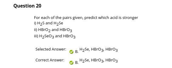 Solved Question 20 For each of the pairs given, predict | Chegg.com
