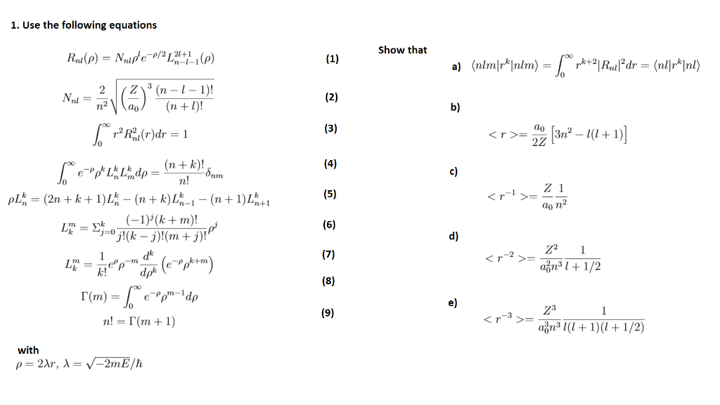Solved 1. Use the following equations Show that Rn) = | Chegg.com