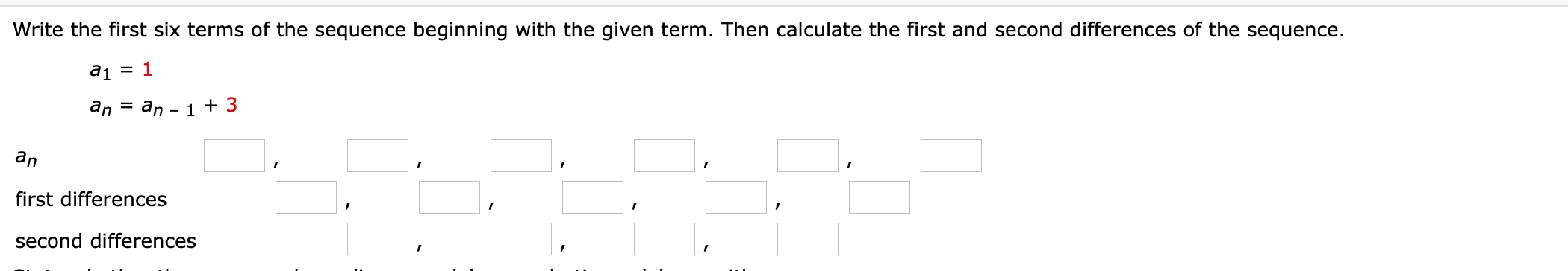 Solved Write the first six terms of the sequence beginning | Chegg.com