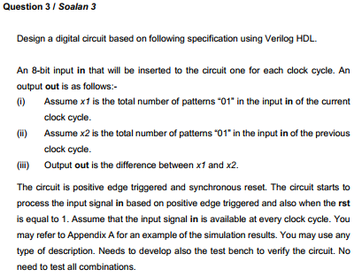 Solved Design a digital circuit based on following | Chegg.com
