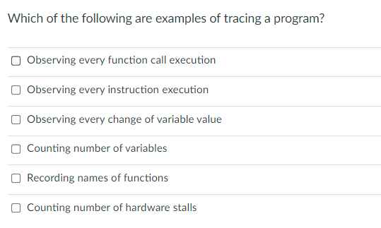 Solved Which of the following are examples of tracing a | Chegg.com