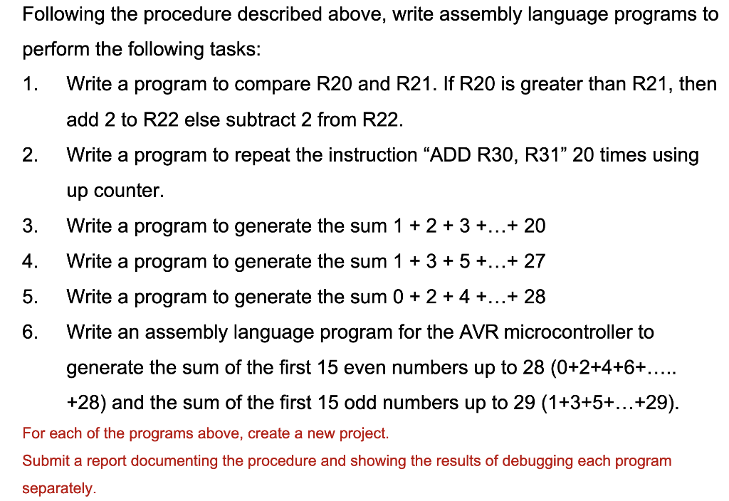 Solved Following the procedure described above, write | Chegg.com