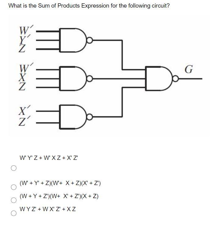 Solved What is the Sum of Products Expression for the | Chegg.com