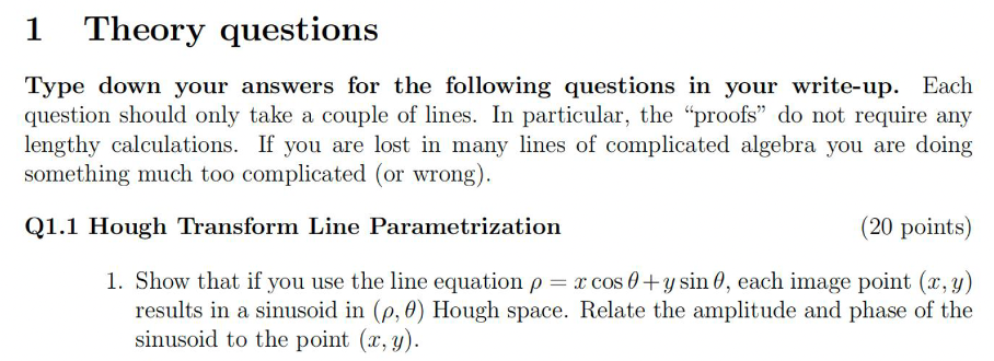 Solved 1 Theory questions Type down your answers for the | Chegg.com