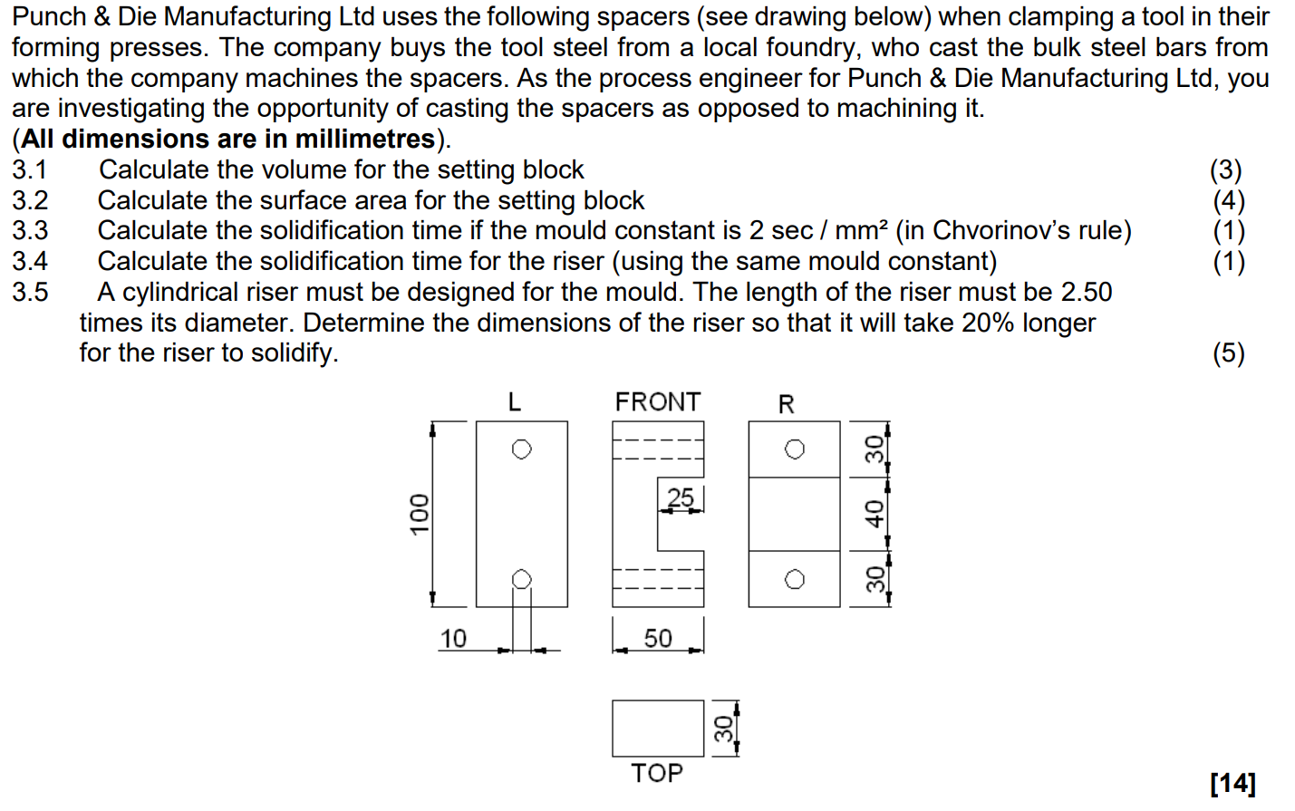 Solved Punch \& Die Manufacturing Ltd uses the following | Chegg.com