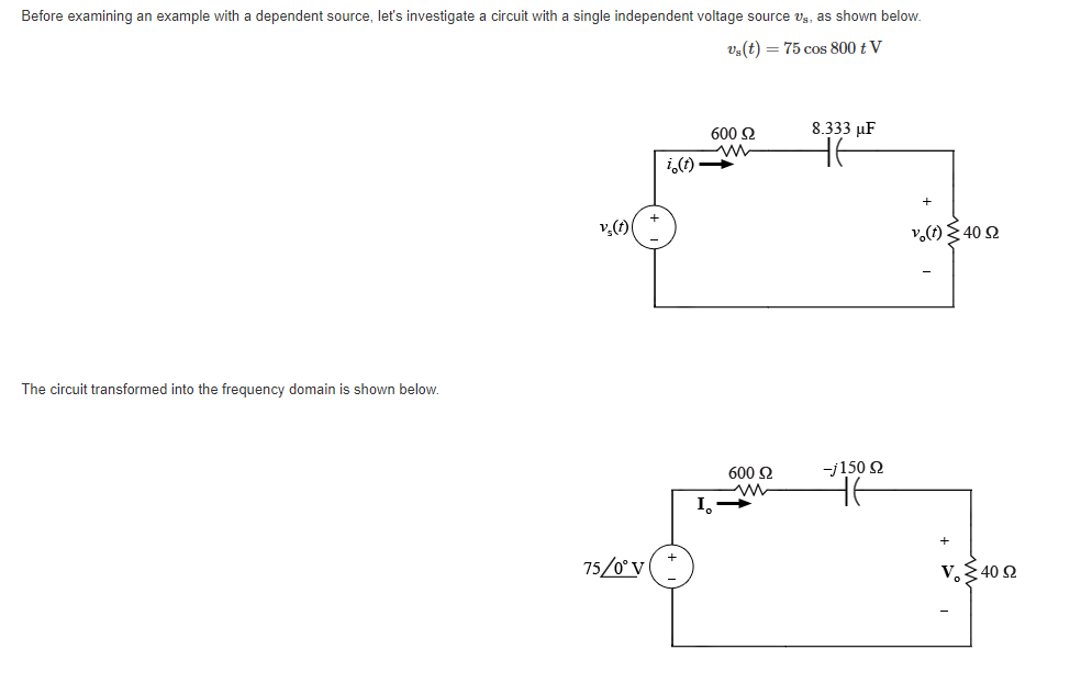 Solved KVL expression for the second circuit: The phasor | Chegg.com