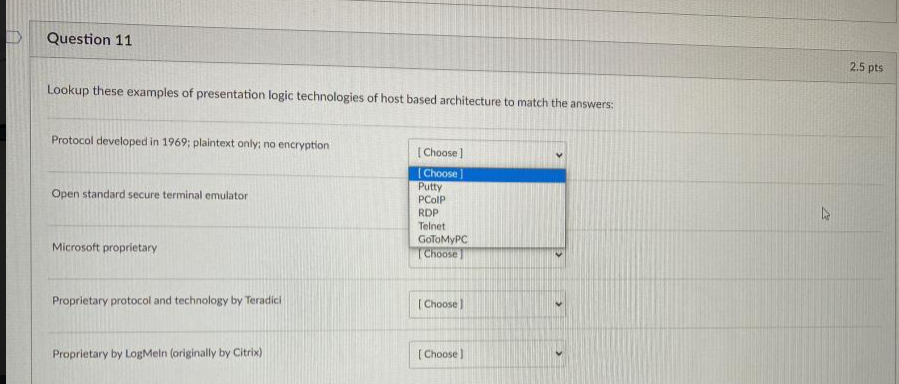 Solved D Question 8 1 pts Select which of the following | Chegg.com