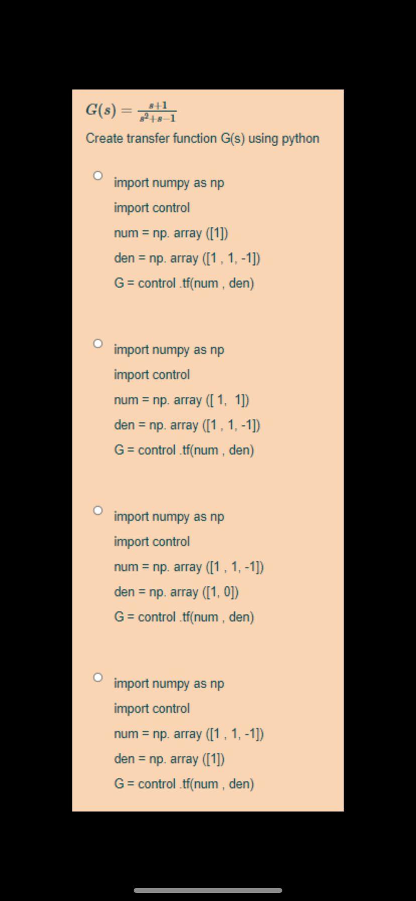 Solved G(s)=s2+s−1s+1 Create transfer function G(s) using | Chegg.com