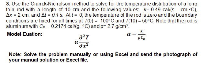Crank Nicholson method Α]1-12-1+[-1-18]+ [15]1-12-1 | Chegg.com