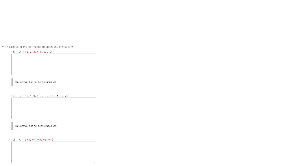 Solved Write Each Set Using Set Builder Notation And 
