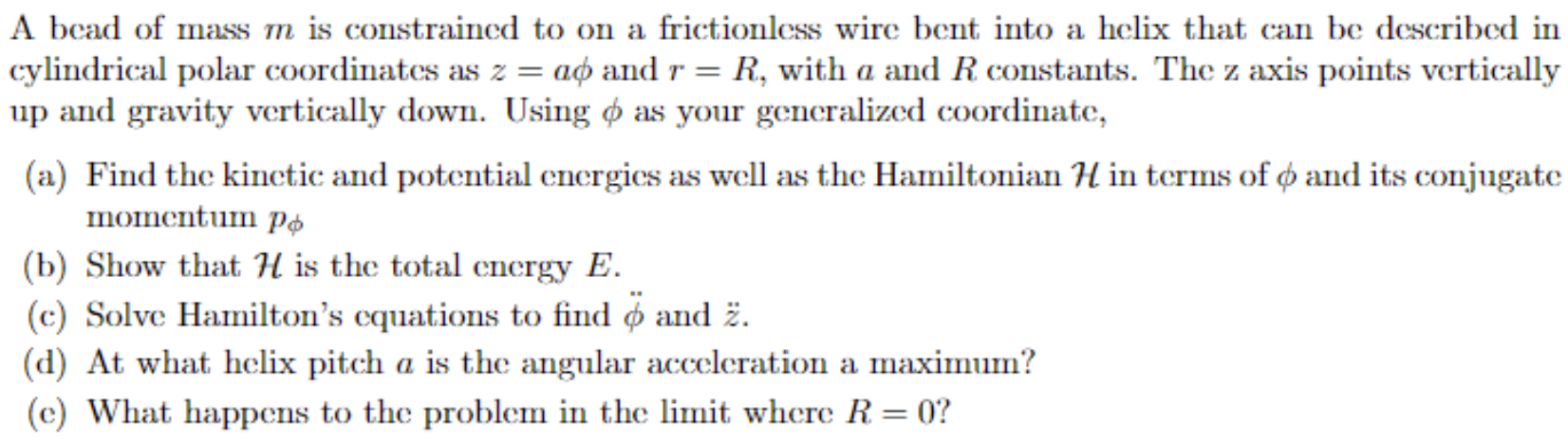 Solved A bead of mass m is constrained to on a frictionless | Chegg.com