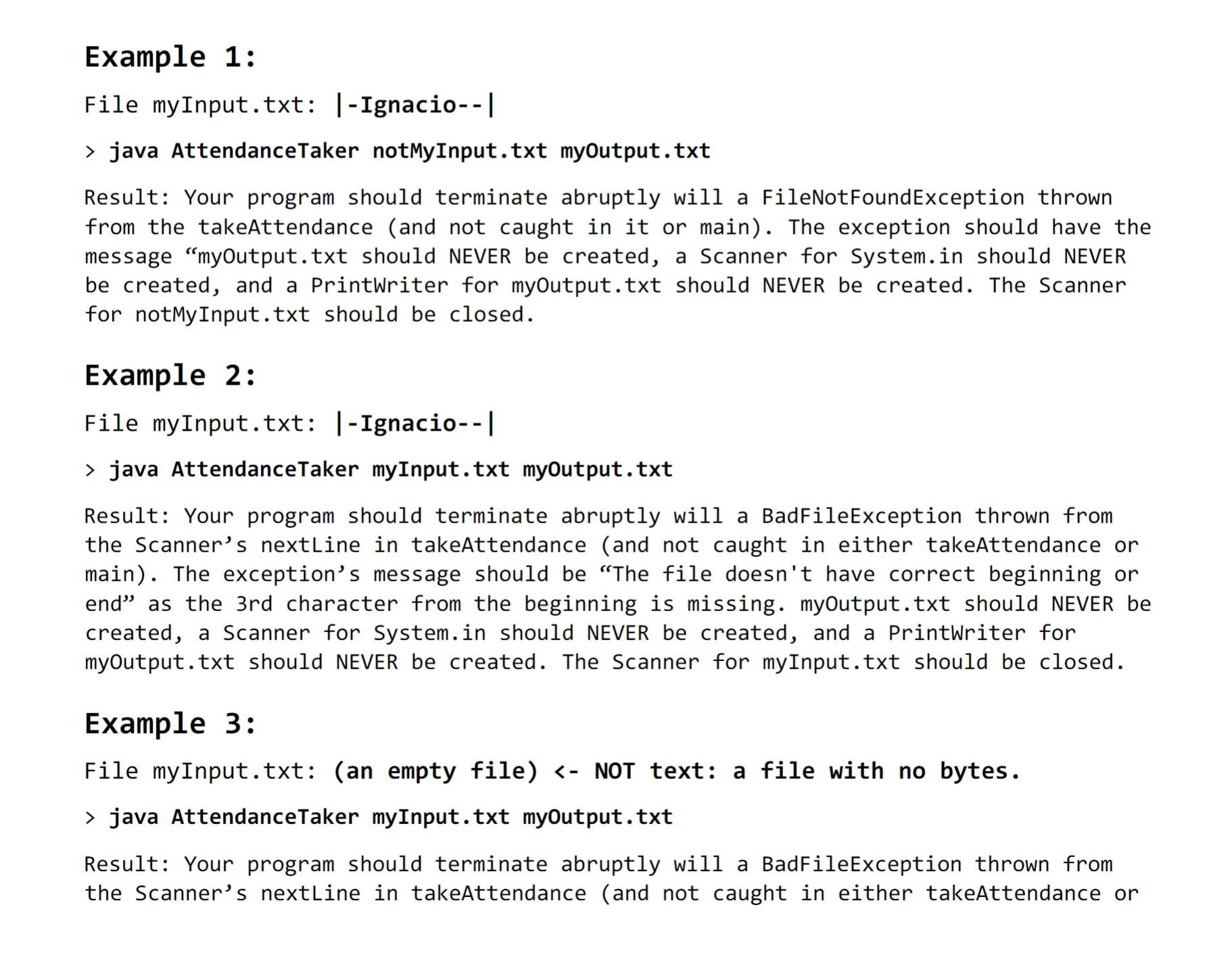 Solved Part 1: Exceptions Create BadFileException, an | Chegg.com Solved Part 1: Exceptions Create BadFileException, an | Chegg.com