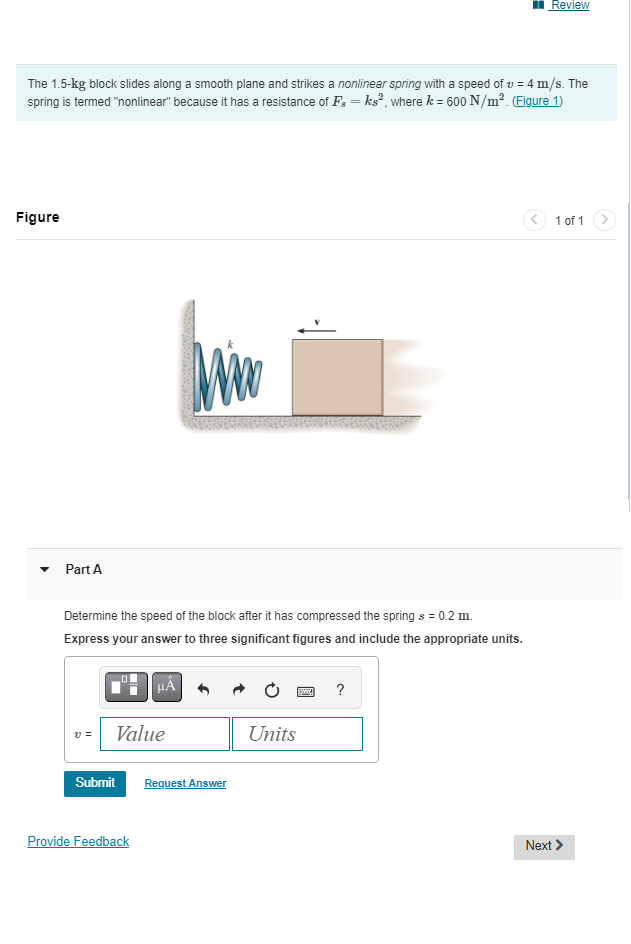 Solved The 1.5−kg block slides along a smooth plane and | Chegg.com