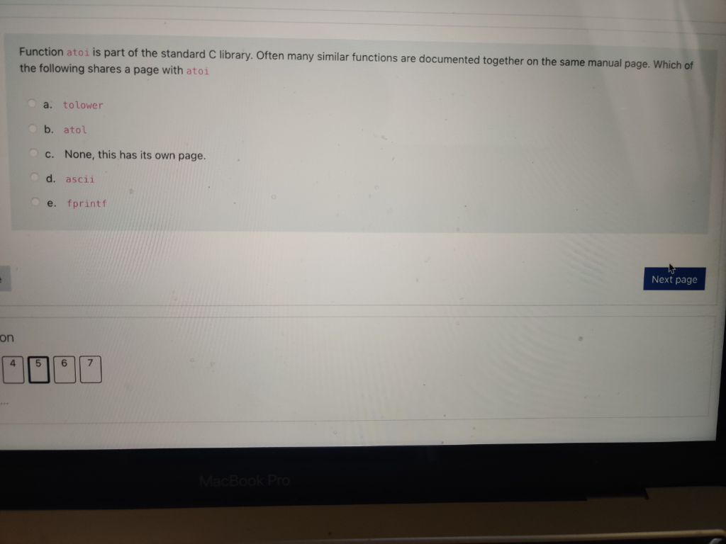 Solved Function atoi is part of the standard C library. | Chegg.com