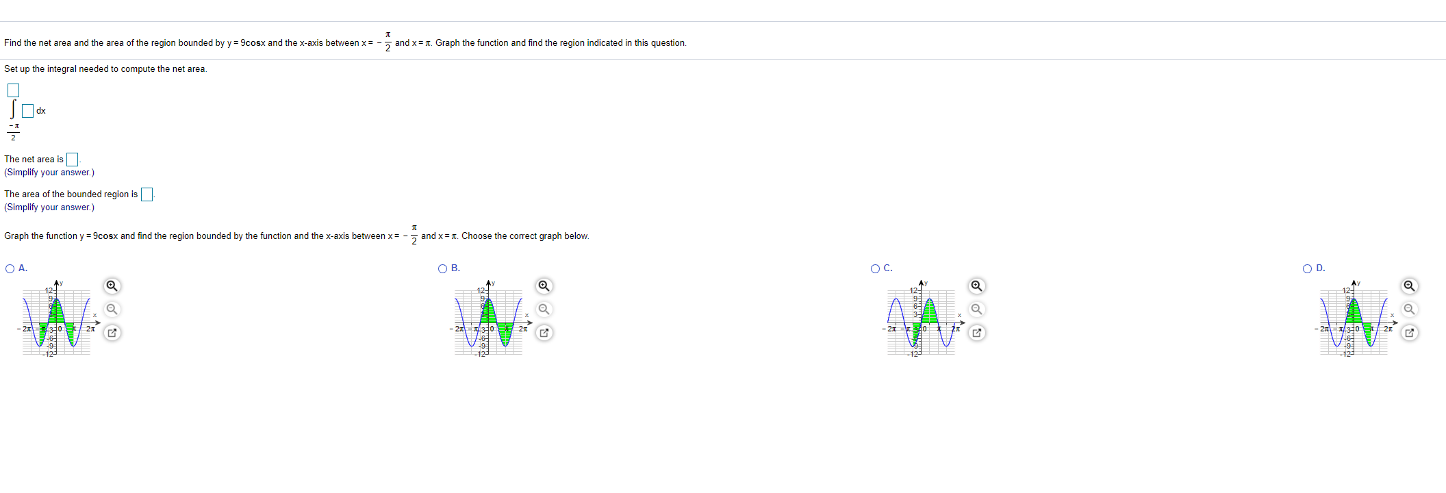 Solved Find The Net Area And The Area Of The Region Bounded