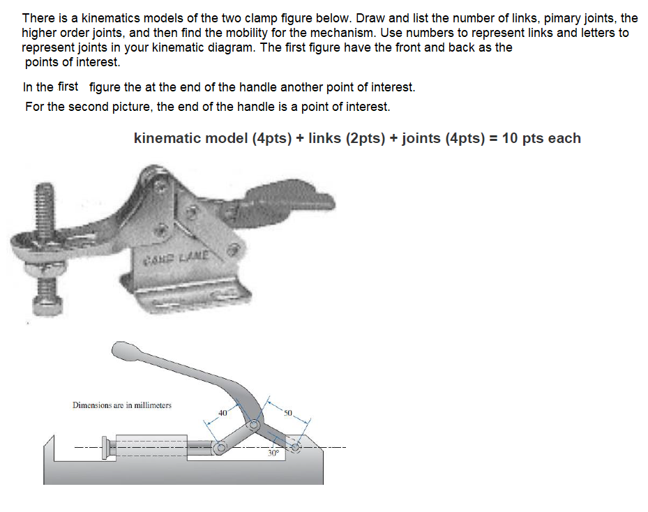 Solved There is a kinematics models of the two clamp figure | Chegg.com