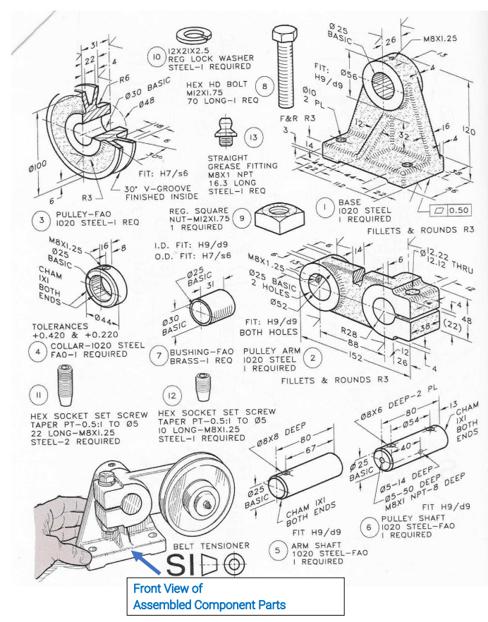 Solved COMPLETE SET OF WORKING DRAWINGS FOR THE PART | Chegg.com Solved COMPLETE SET OF WORKING DRAWINGS FOR THE PART | Chegg.com