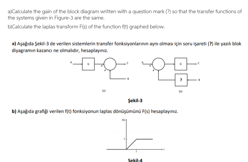 Solved a)Calculate the gain of the block diagram written | Chegg.com