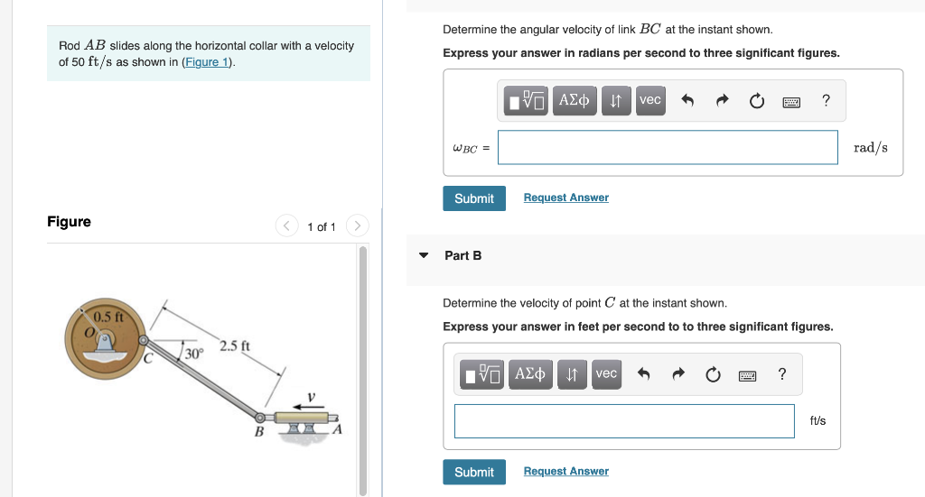 Solved Rod AB slides along the horizontal collar with a | Chegg.com