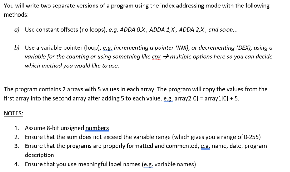 Solved You will write two separate versions of a program | Chegg.com