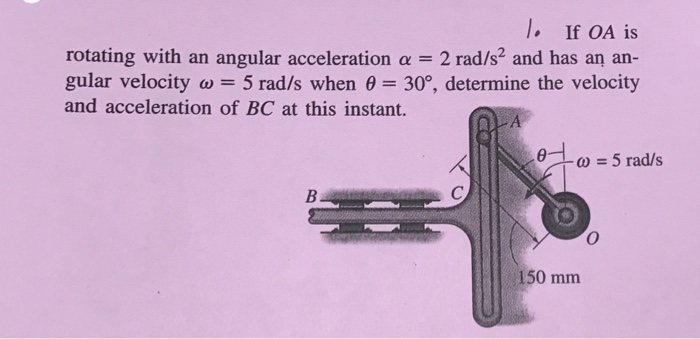 Solved If OA is rotating with an angular acceleration alpha | Chegg.com