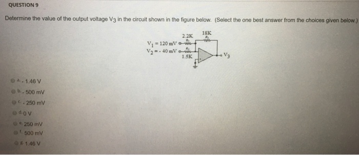 Solved QUESTION S Determine the value of the output voltage | Chegg.com