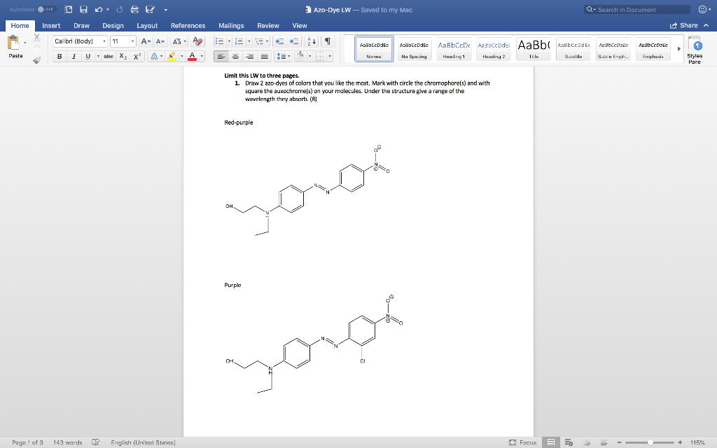 1. Draw 2 azo-dyes of colors that you like most | Chegg.com