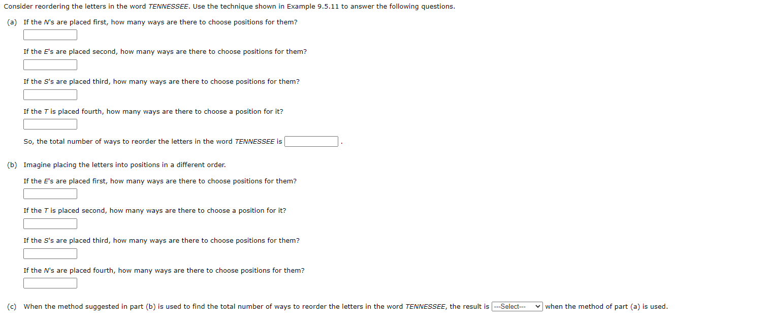 Solved Consider reordering the letters in the word | Chegg.com Solved Consider reordering the letters in the word | Chegg.com