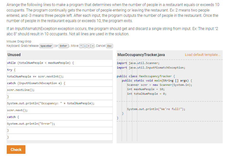 Solved Arrange The Following Lines To Make A Program That Chegg