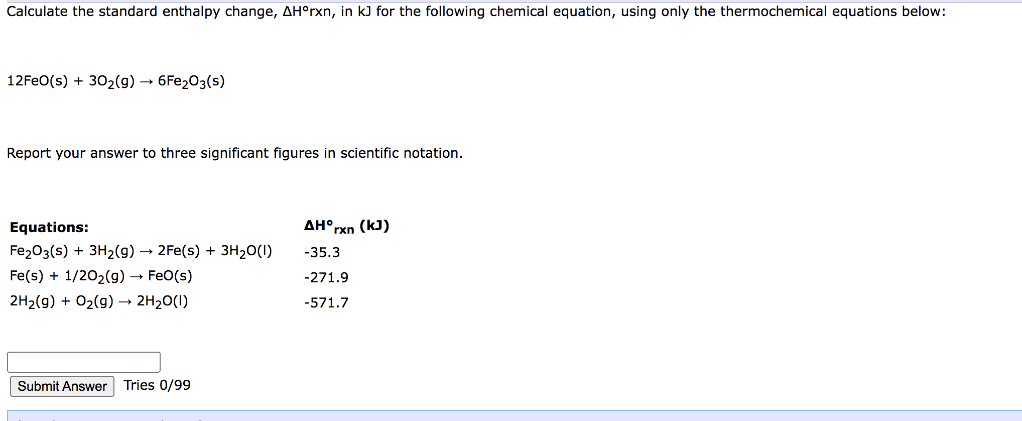 Solved Calculate the standard enthalpy change, AH°rxn, in kJ | Chegg.com