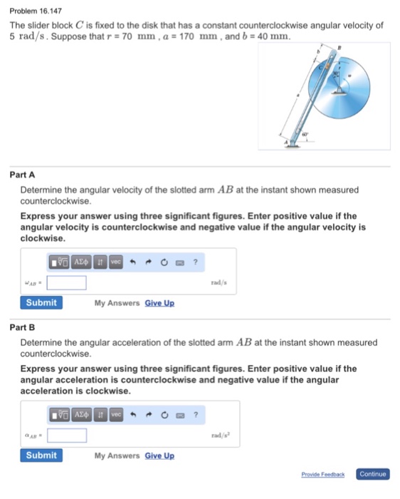 Solved The slider block C is fixed to the disk that has a | Chegg.com