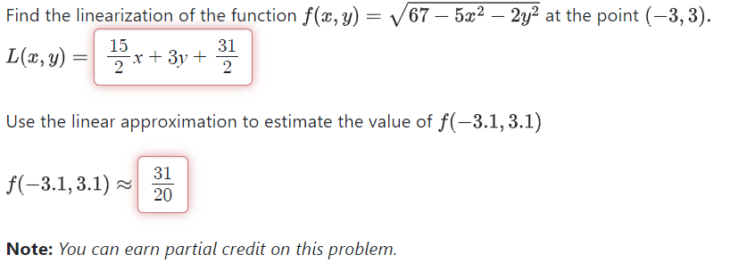 Solved Find the linearization of the function | Chegg.com