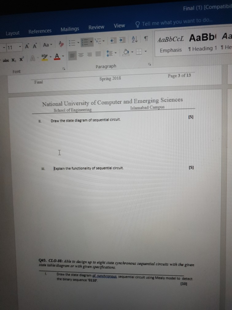 Solved Final (1) (Compatibility Mode] - Word AaBbl AaBbC | Chegg.com
