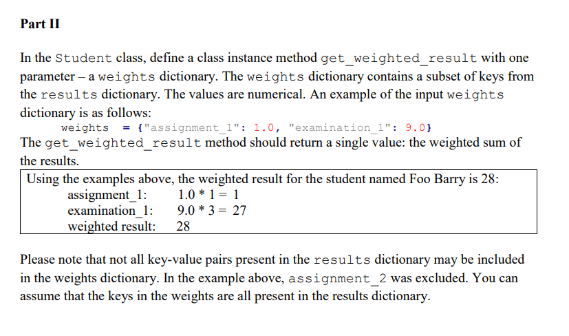 Solved Question 4. Given that the student dictionary object | Chegg.com
