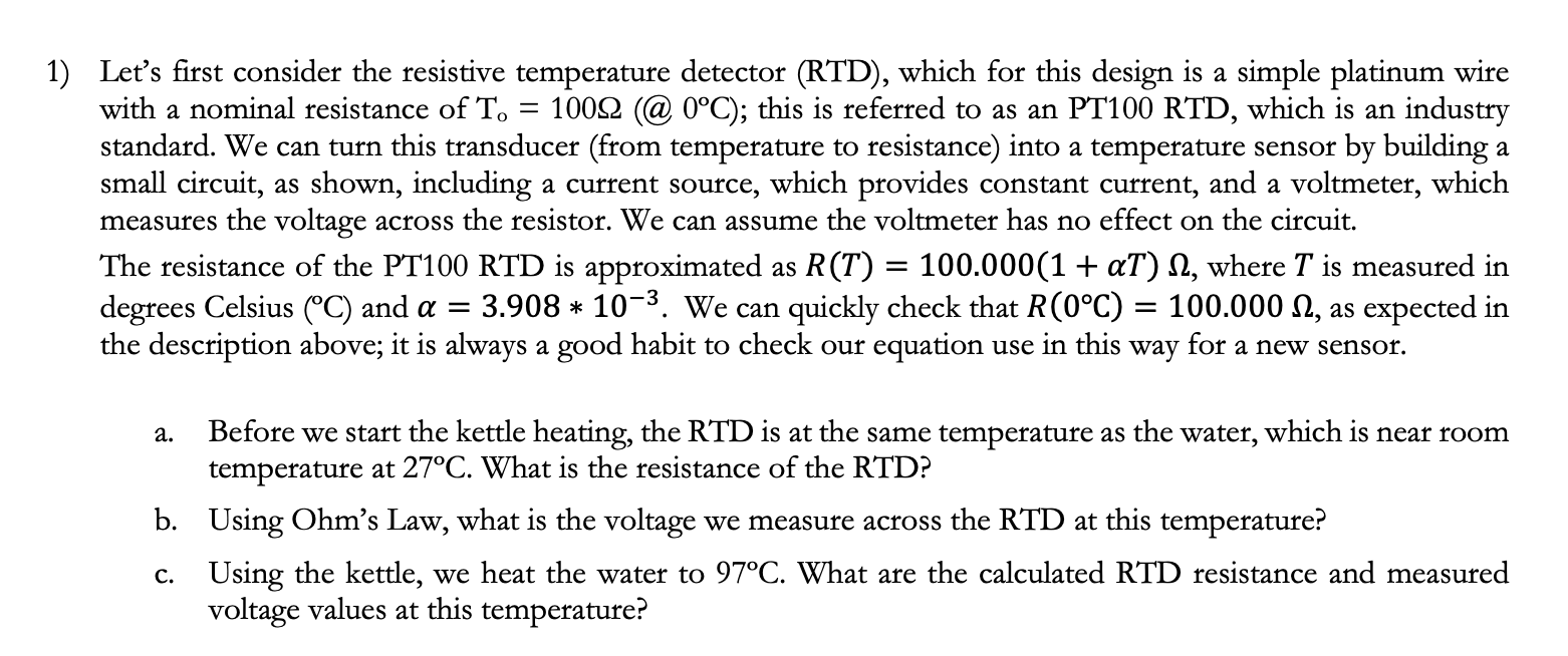 Solved Let’s first consider the resistive temperature | Chegg.com