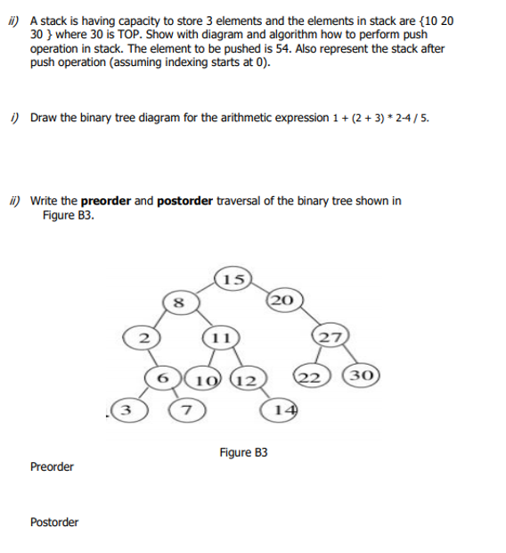 Solved 1) A stack is having capacity to store 3 elements and | Chegg.com